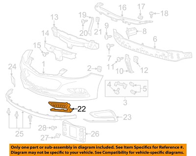 Chevrolet GM OEM Front Bumper Grille Grill-Fog Light Lamp Cover Left ...