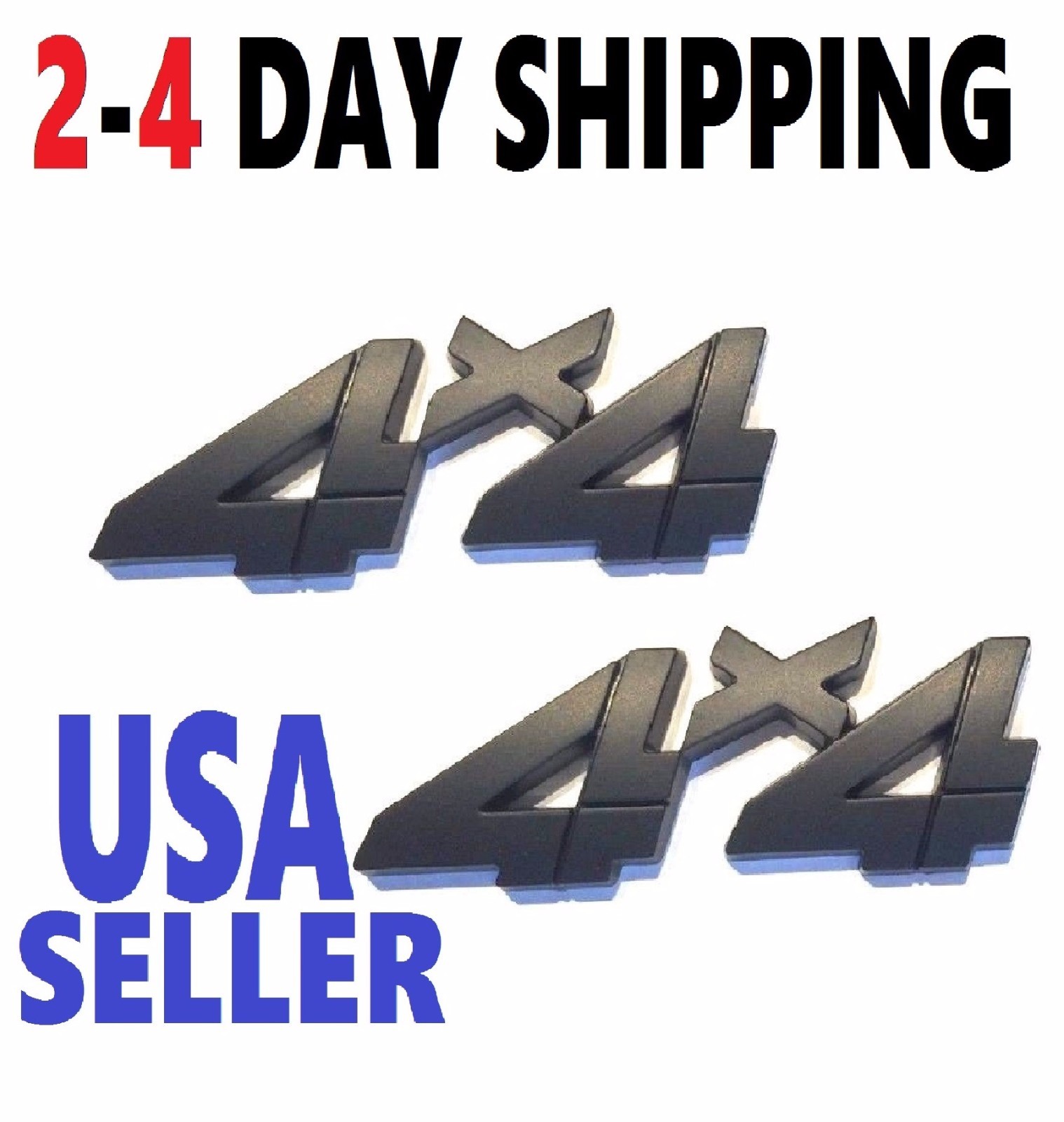 x2 Black 4 X 4 Smoked Quality EMBLEM 4X4 Decal BADGE Side Fenders FITS ...
