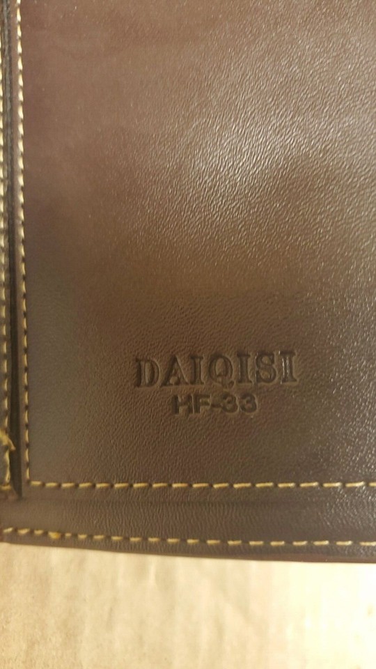 Daiqisi brown leather wallet checkbook credit card holder HF-33 new in ...