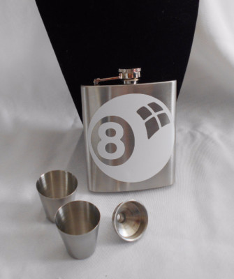 Flask Set / 8 Ball Billiard 7oz stainless steel Free U.S. Shipping | eBay