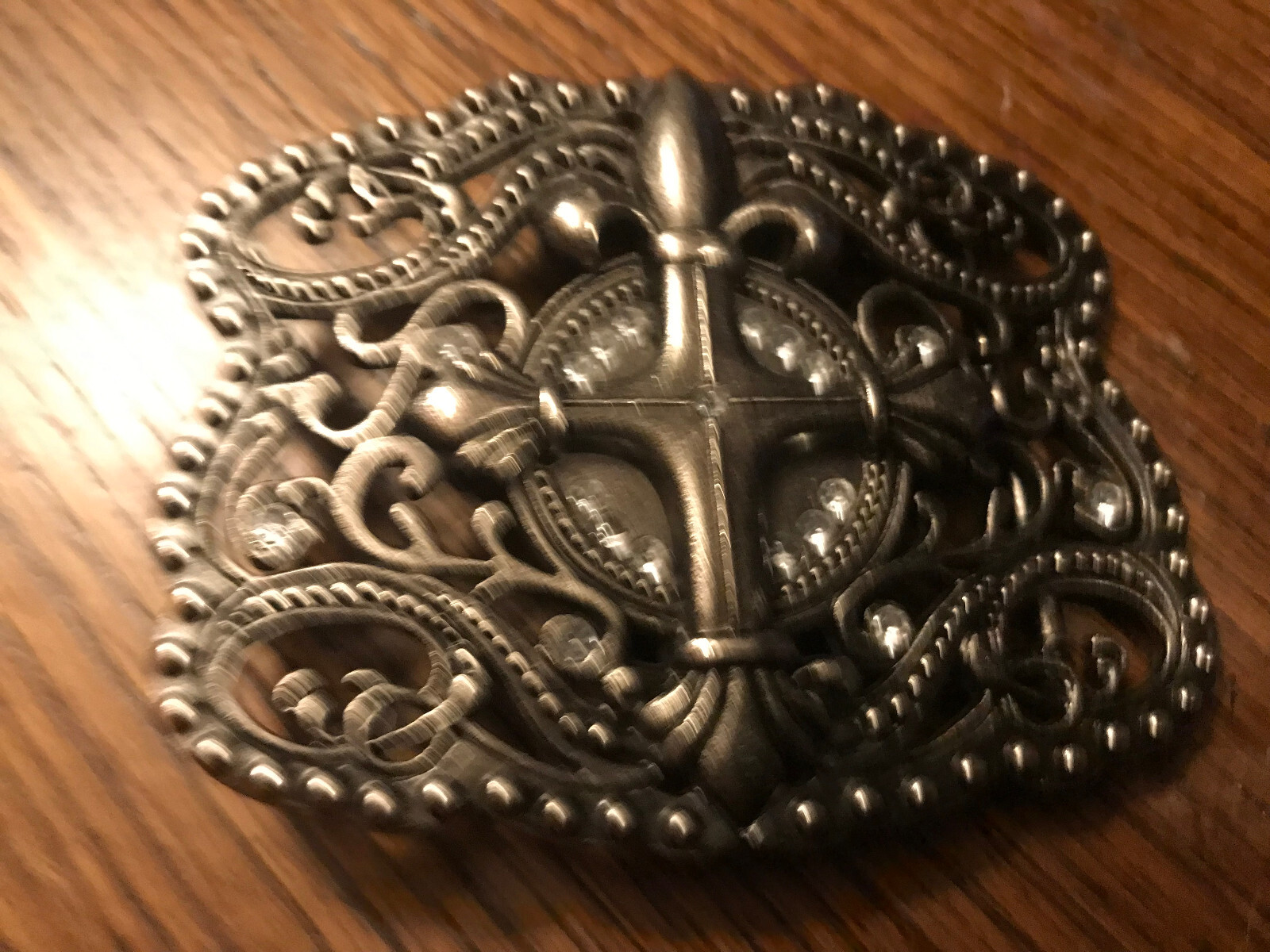 Women's Goth'sl Metal Embossed Cross Belt Buckle - Gem