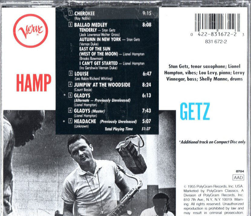 Stan Getz - Lionel Hampton - Hamp And Getz - MUSIC CD | eBay Australia