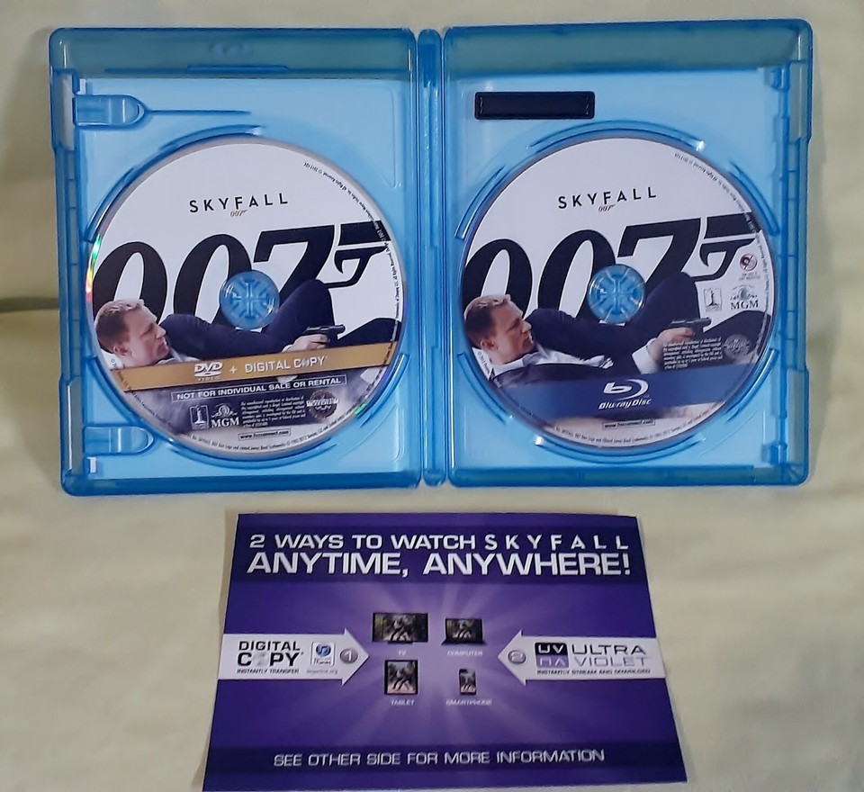 Skyfall Blu-Ray DVD 2 Disc Set James Bond 007 Daniel Craig 883904285410 ...