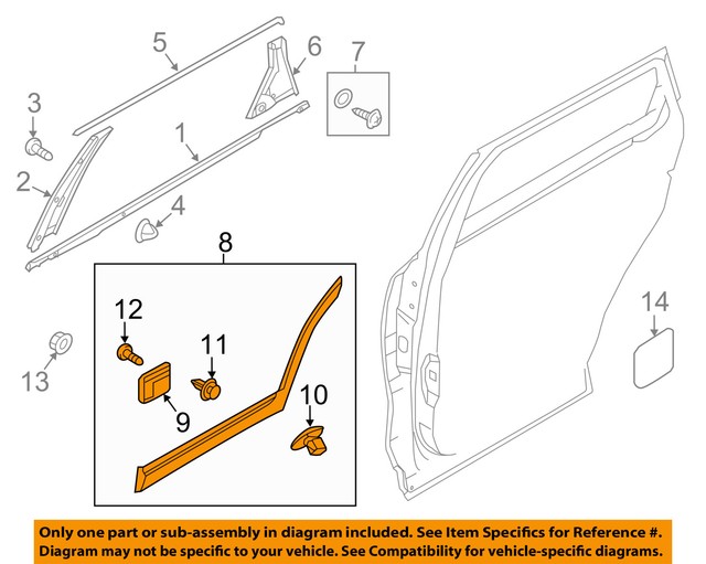 Kia OEM 2016 Sorento Exterior-rear-body Side Molding Right 87732C6000 ...