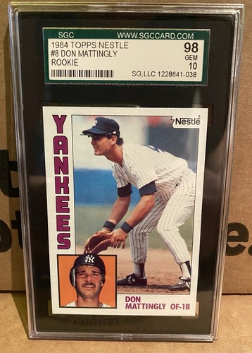 1984 Topps Nestle #8 Don Mattingly Rookie Card RC SGC 98 GEM 10 RARE | eBay
