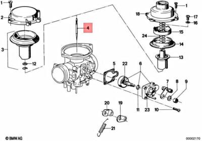 Genuine BMW Carburetor Cap/Piston Slide Nozzle Needle Dome Top R65 R80 ...