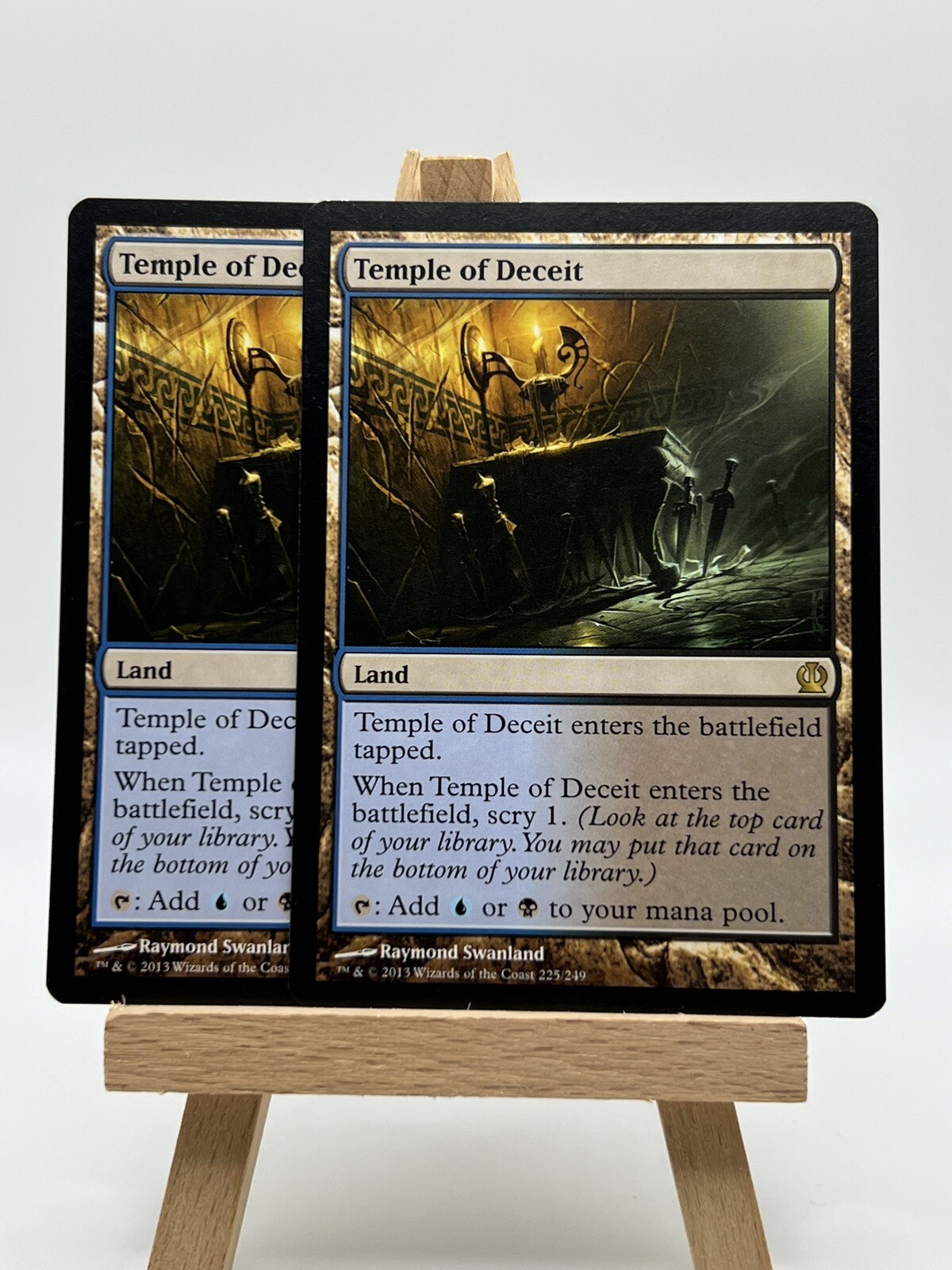2x MTG RARE Land REGULAR - THS: THEROS - MP - TEMPLE OF DECEIT 225/249 ...
