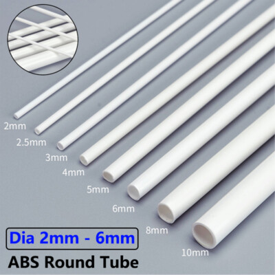 ABS Round Tube Dia 2/2.5/3/4/5/6/8mm Styrene Plastic Strips Rod ...