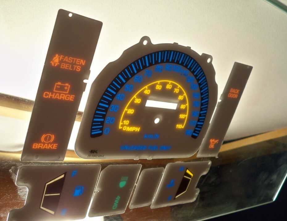 Fits 84-88 Toyota 4Runner KPH Kilometers Cluster White Face Glow ...