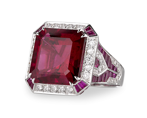Lab Created 17 CT Ruby Asscher Cut Women's Engagement Rubellite Ring 935 Silver | eBay