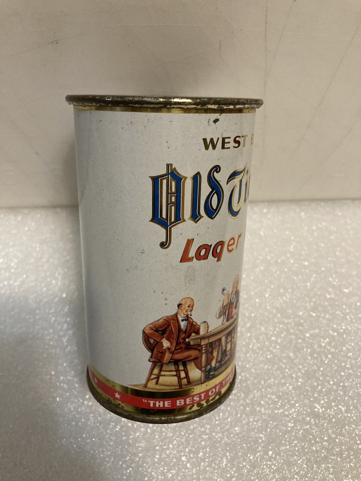 WEST BEND OLD TIMER'S LAGER BEER FLAT TOP BEER CAN 12 OZ. DRINKING CUP ...