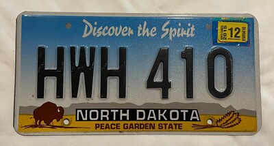LICENSE PLATES NORTH DAKOTA HWH 410 | eBay