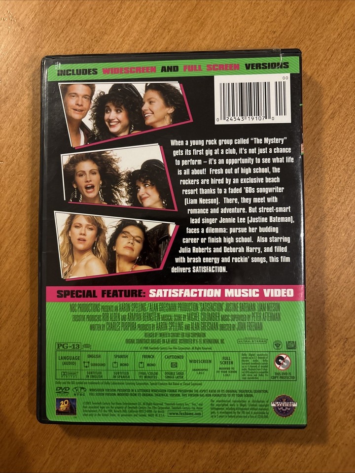 Satisfaction (1988) DVD Wide & Full Screen Justine Bateman Julia ...
