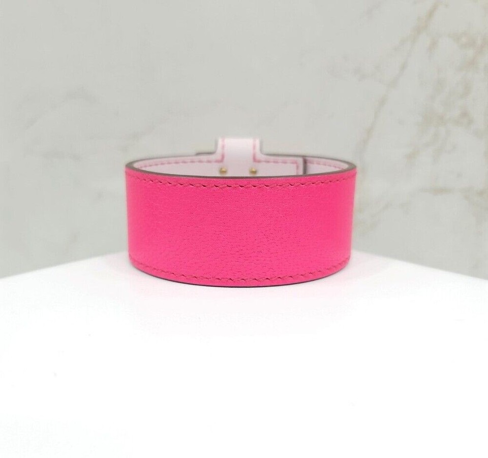 Hermes Pink Kelly Twist Leather Bracelet S 110997579 | eBay UK