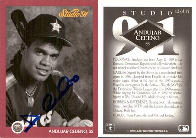 Andujar Cedeno Signed 1991 Allan Kaye's Tucson Toros Astros | eBay