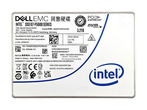 Dell Intel D7-P5600 3.2TB U.2 NVMe Server Enterprise SSD SSDPF2KE032T9E ...