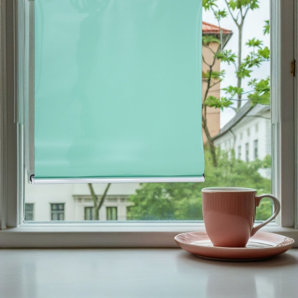 Suction Cup Roller Shade Blackout Window Blinds No Drill for Home Use ...