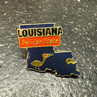 Vintage Louisiana Pelican State Lapel Hat Pin Travel Souvenir Gift ...