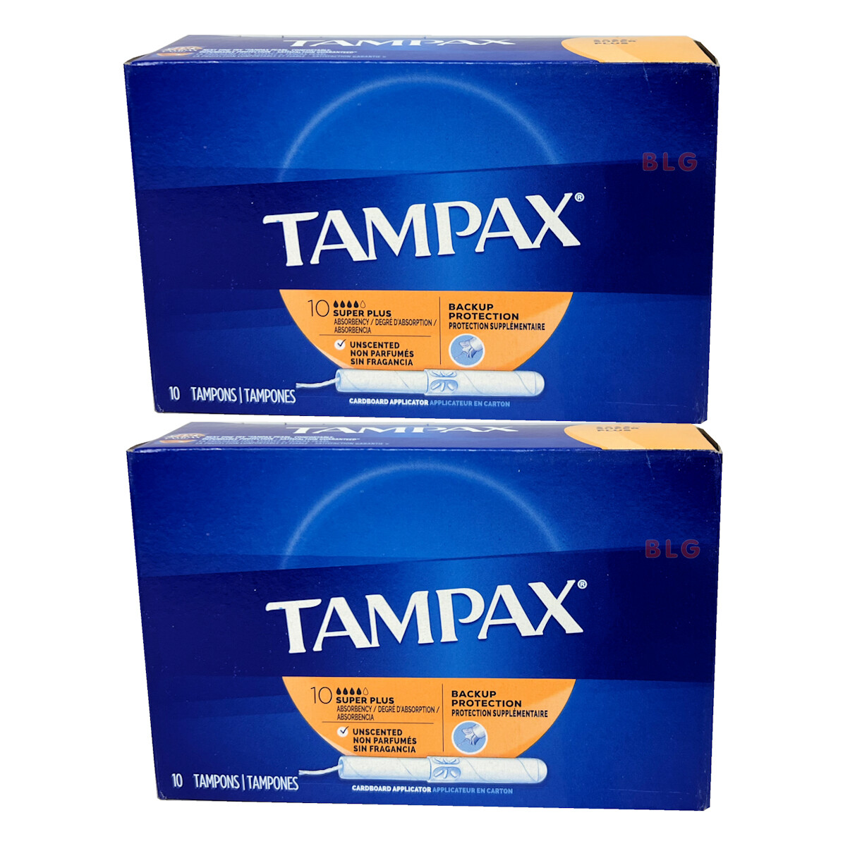 Tampax Tampons SUPER PLUS Absorbency Unscented Feminine Care Protection ...