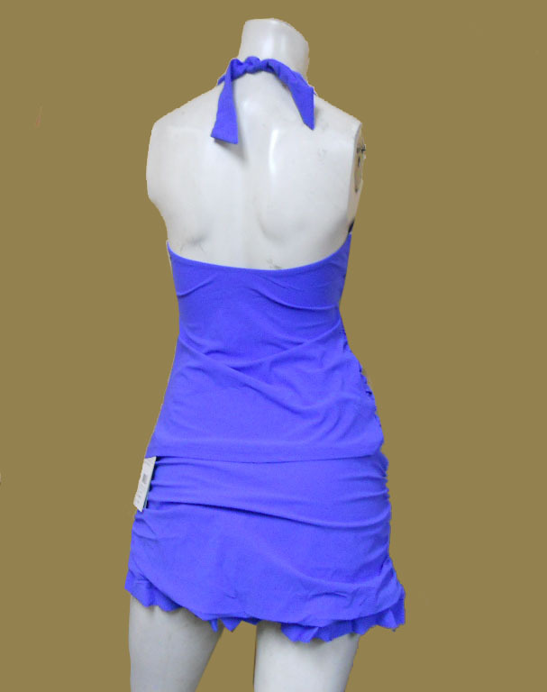 NWT GOTTEX PROFILE Periwinkle HALTER Swimskirt 2pc BATHING SUIT ...