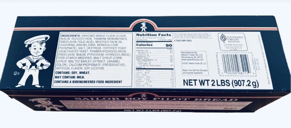 Sailor Boy Pilot Bread Crackers 1 - 2 Lb Box - With Multiple Shipping ...