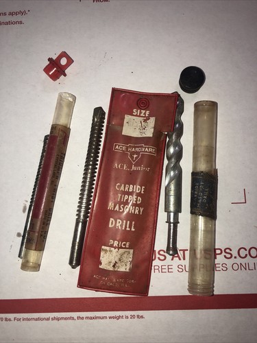 Lot Of 3 VintageCarbide Masonry Drill Bits 3/16" , 1/4”? & 1/2” . In ...