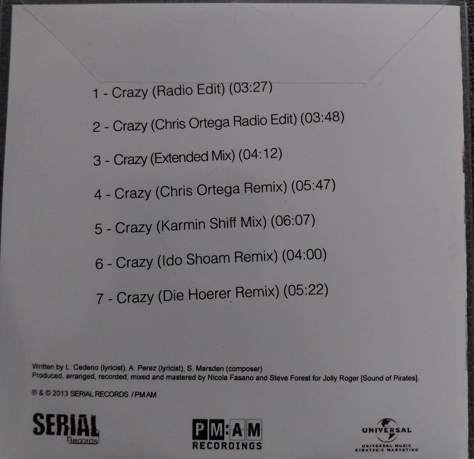 LUMIDEE PITBULL NICOLA FASANO STEVE FOREST CD PROMO FRANCE CRAZY ...