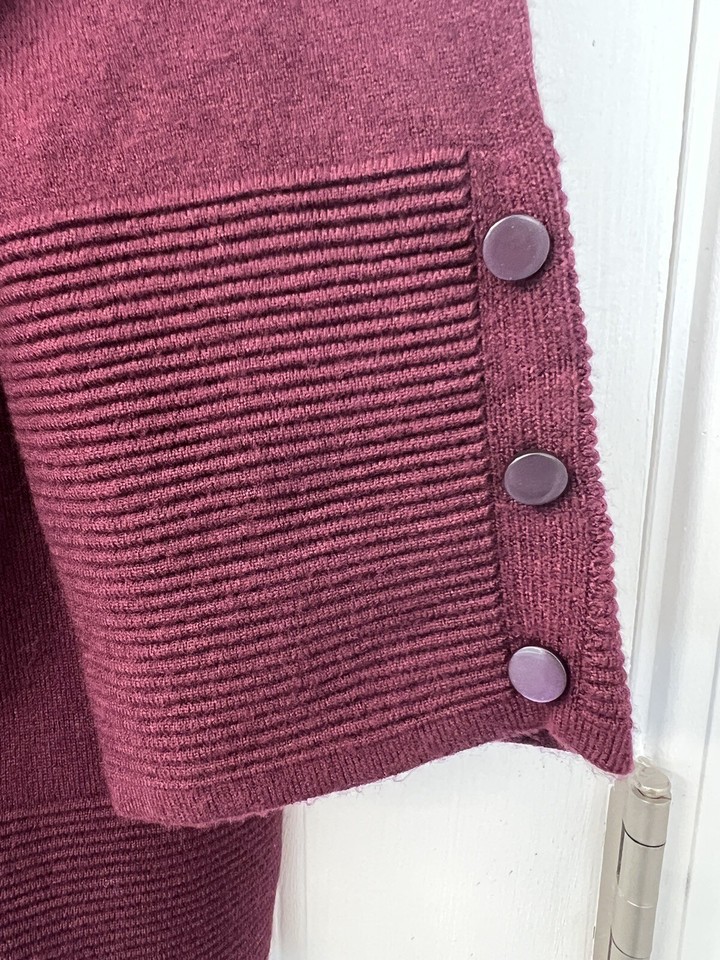 Evolution By Cyrus Myna Button Sleeve Cardigan Burgundy Red Size Medium ...