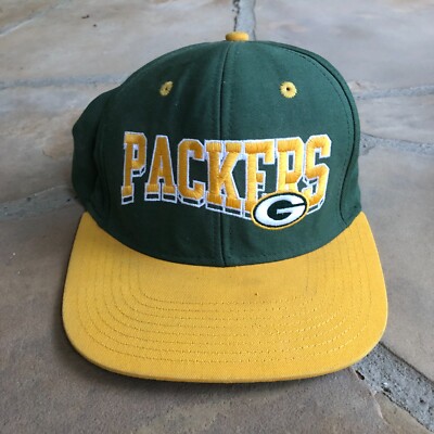 Vintage 90s REEBOK NFL GREEN BAY PACKERS Snapback Hat Green Adjustable ...