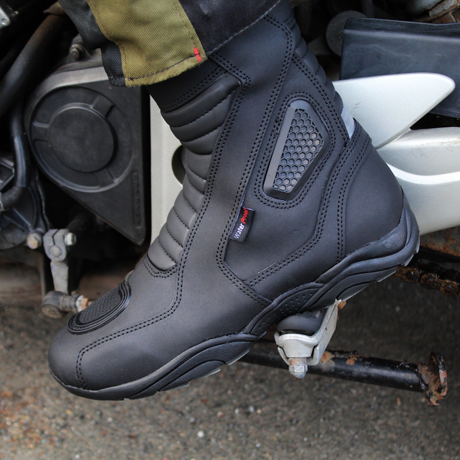 VPR R35 Leather Motorcycle Boots Men Waterproof Riding Touring ...