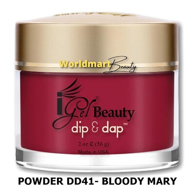 IGel Beauty Dip & Dap Acrylic Dipping Nail Polish POWDER DD41- BLOODY ...