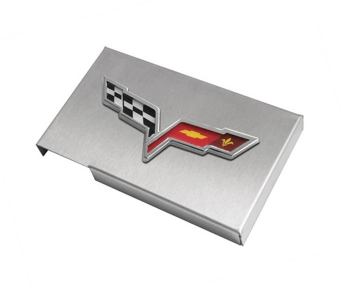 2005-2013 Corvette C6 Brushed Fuse Box Cover w/ Flag Emblem, Red ...