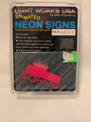 Miller Engineering #14812-R Animated Neon Sign - HOTEL | eBay