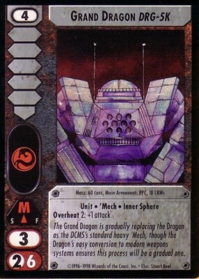 4x Grand Dragon (DRG-5K) - C Ungraded Commander's Edition - Battletech | eBay