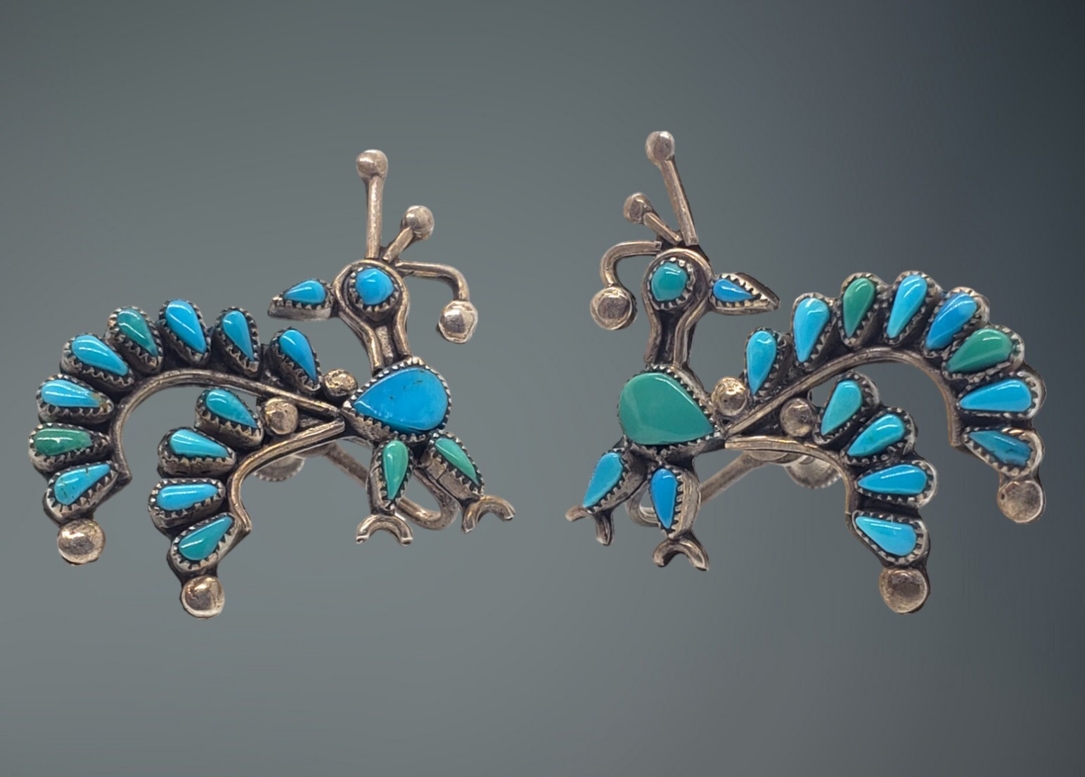 Unique Vintage Zuni Road Runner Sterling Silver Turqu… - Gem