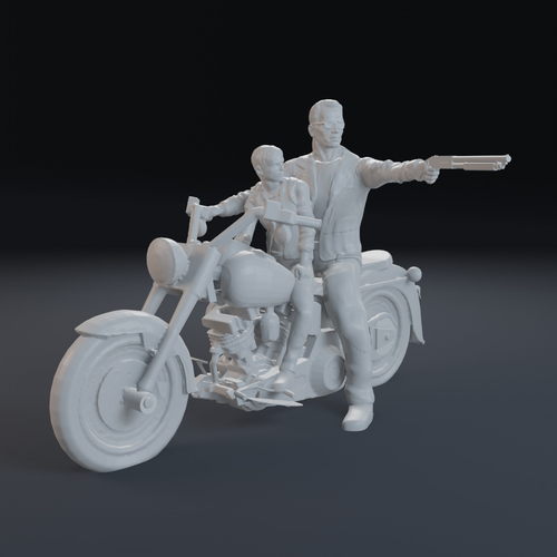TERMINATOR 2 Arnold John Motorcycle Sarah T-1000 3D Printed 6 Figure ...
