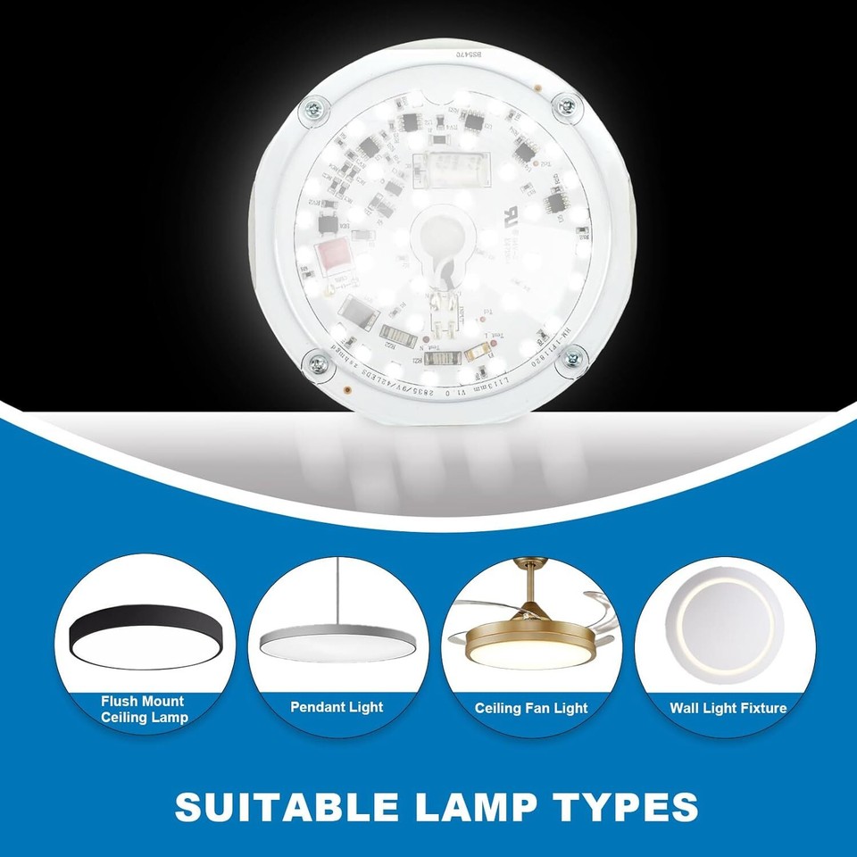 2 Pack LED Ceiling Fan Light Replacement, 4.65'' Kit, 5000K | eBay