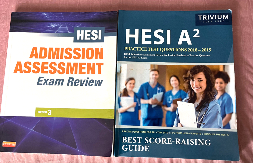 Hesi and Hesi A2 2 books nursing field admission assessment study exam ...