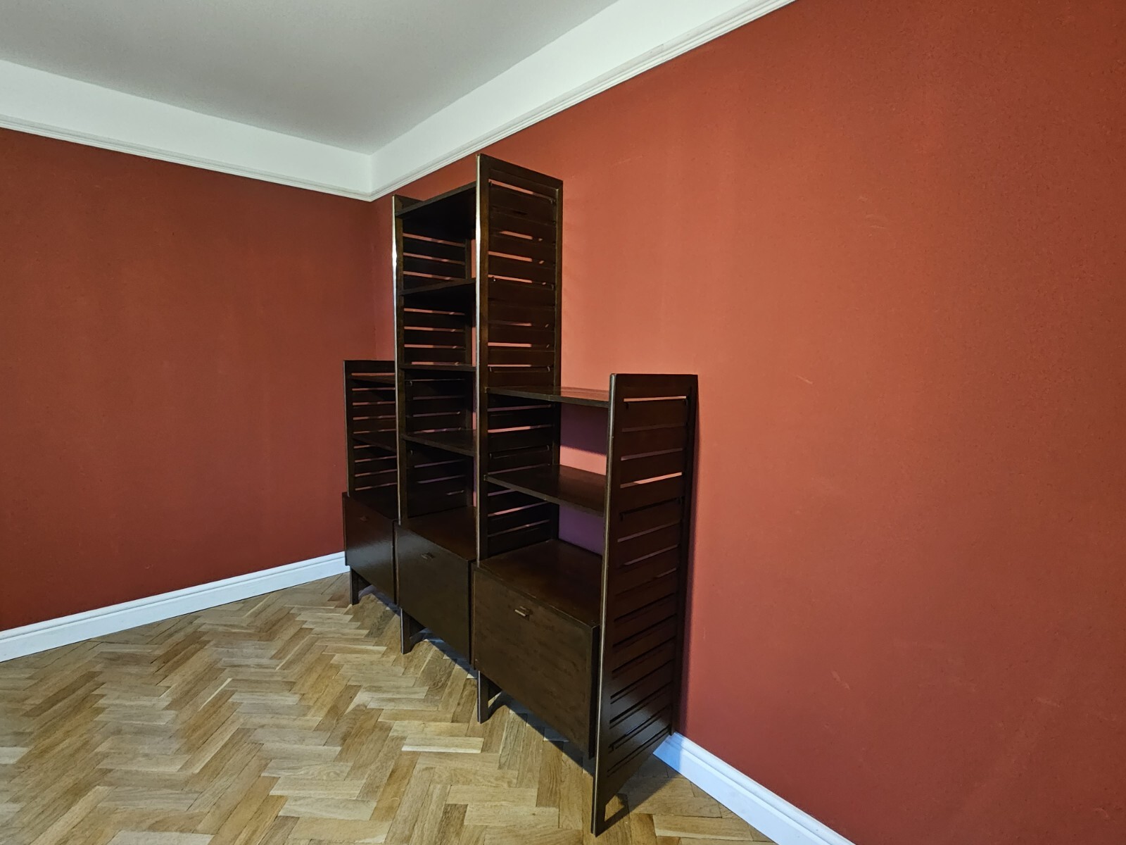 Staples mahogany Ladderax modular shelving unit | eBay