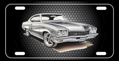 1969 Buick Riviera Car License Plate Vintage Old Cars AI Drawing Print ...