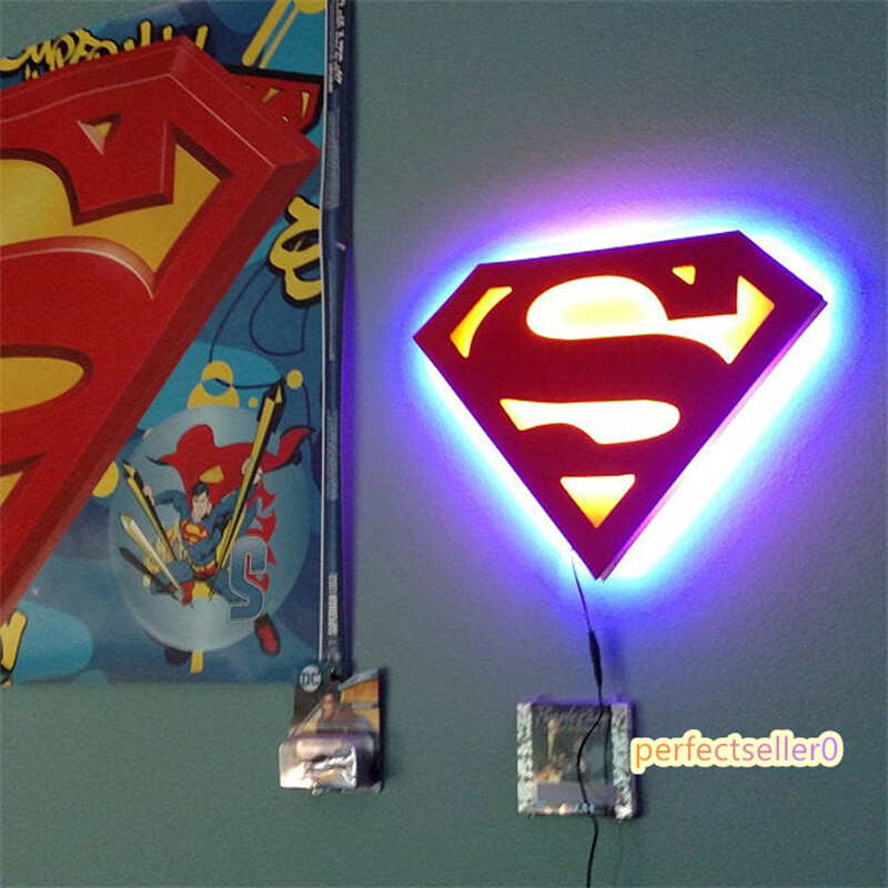 Justice League Superman Logo 3D LED Night Light Lamp Control Decorative ...