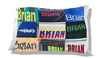 BRIAN Personalized Pillowcase featuring the name in photos of sign ...