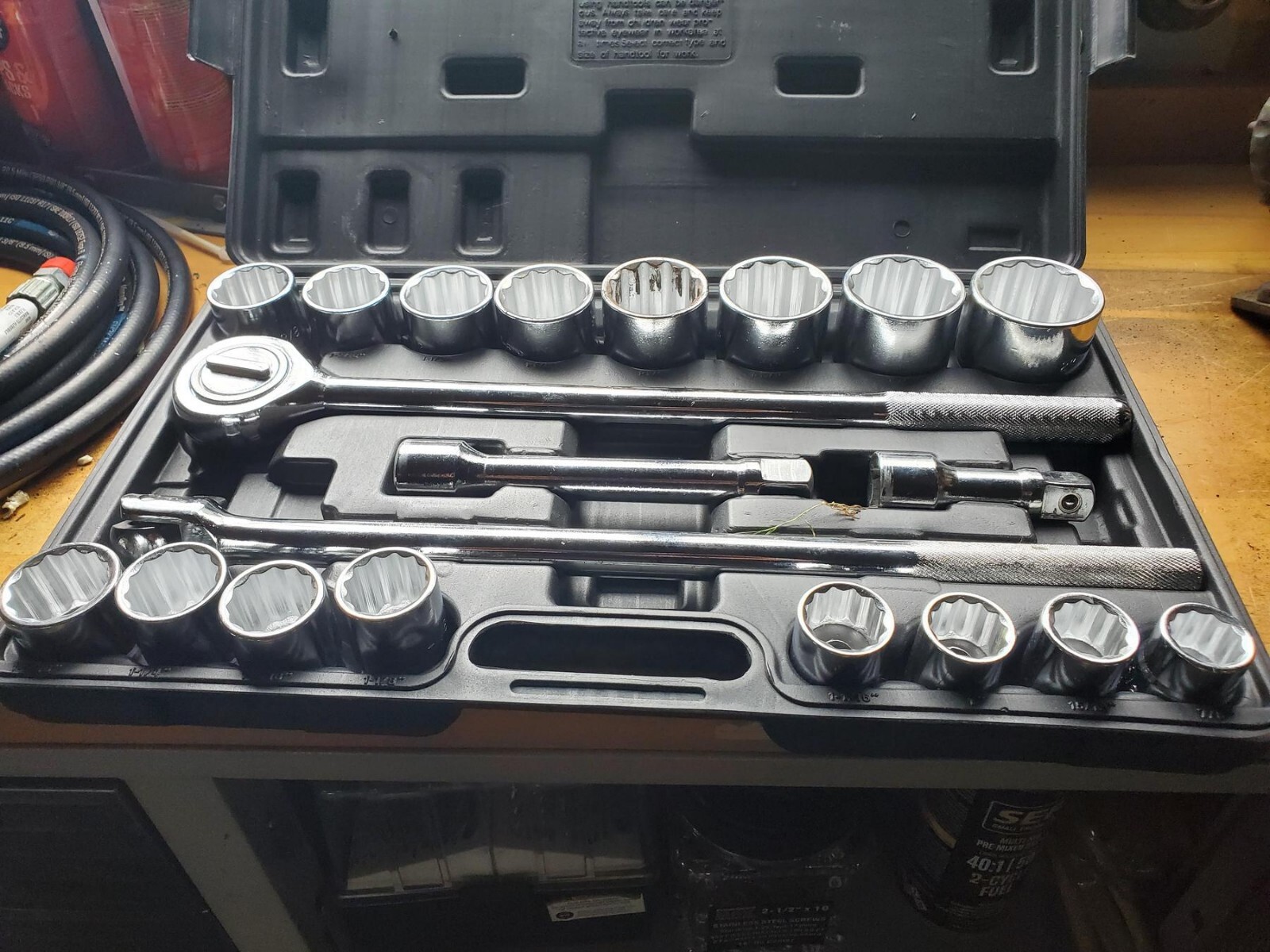 3/4" Drive Sae Jumbo Sockets Set with Storage Case 20 PC Heavy Duty ...