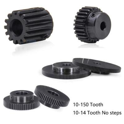 1 Mod Spur Gear 10-150 T Bore 4-25 mm Pinion Gear with Step Motor Gear ...