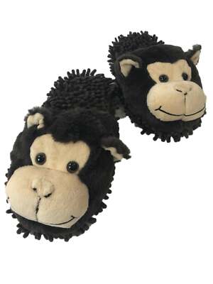 Boys Lumpy Brown Monkey Slippers Plush Critter Animal House Shoes ...