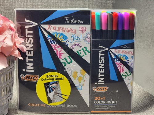Bic Intensity Colored Fineliner Markers with Coloring Book 20 ct 0.4mm ...