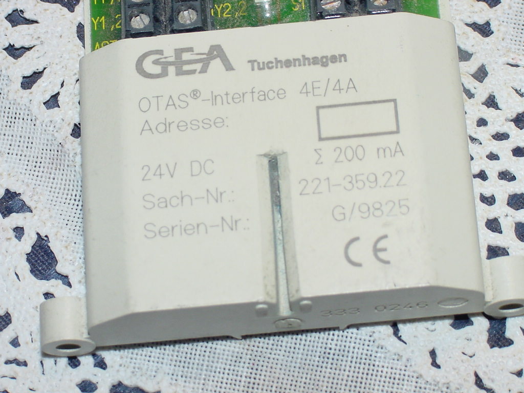 GEA Tuchenhagen OTAS Interface 4E/4A 24 Volt DC, 221.359.22, Food ...