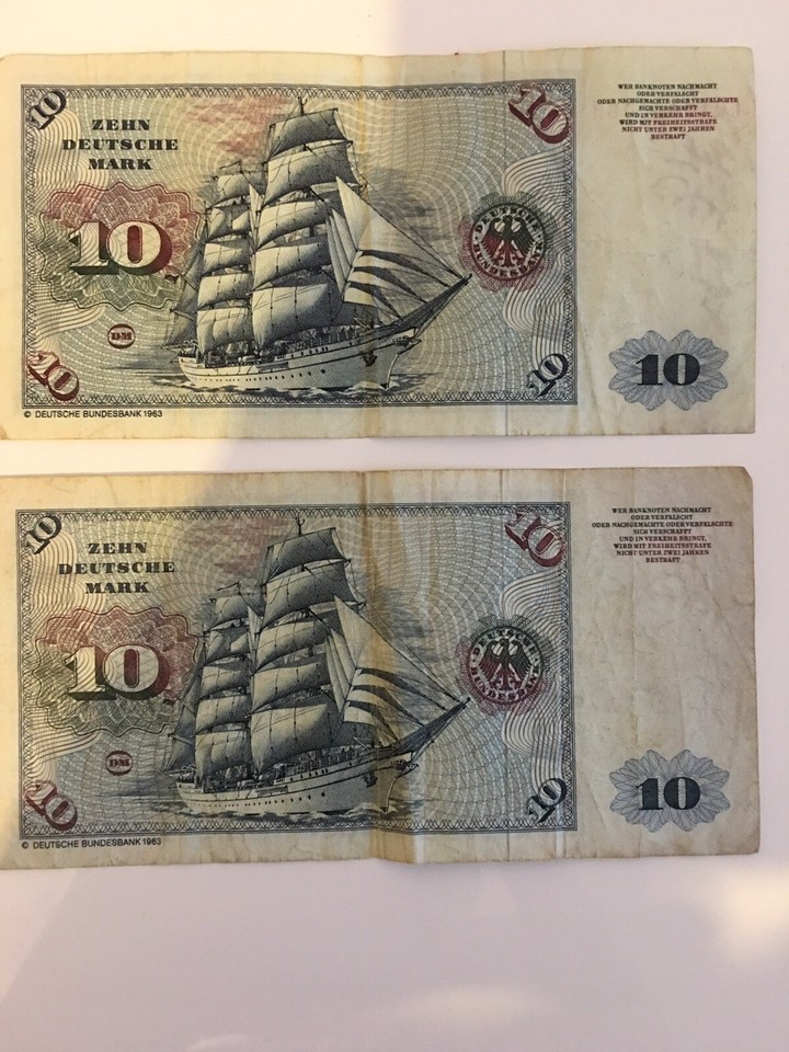 Benknotes Zehn Deutsche Mark 10 Bundesbank Januar 1980 | eBay