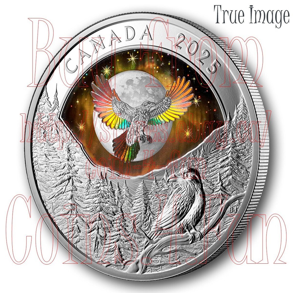 2025 - Moon Sky - Raven - $20 Proof Pure Silver Holographic Coin ...