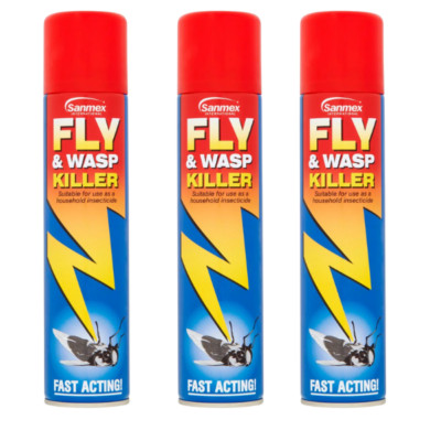Sanmex Fly Wasp Killer Fast Acting Spray Insect Repellent Jumbo Size ...